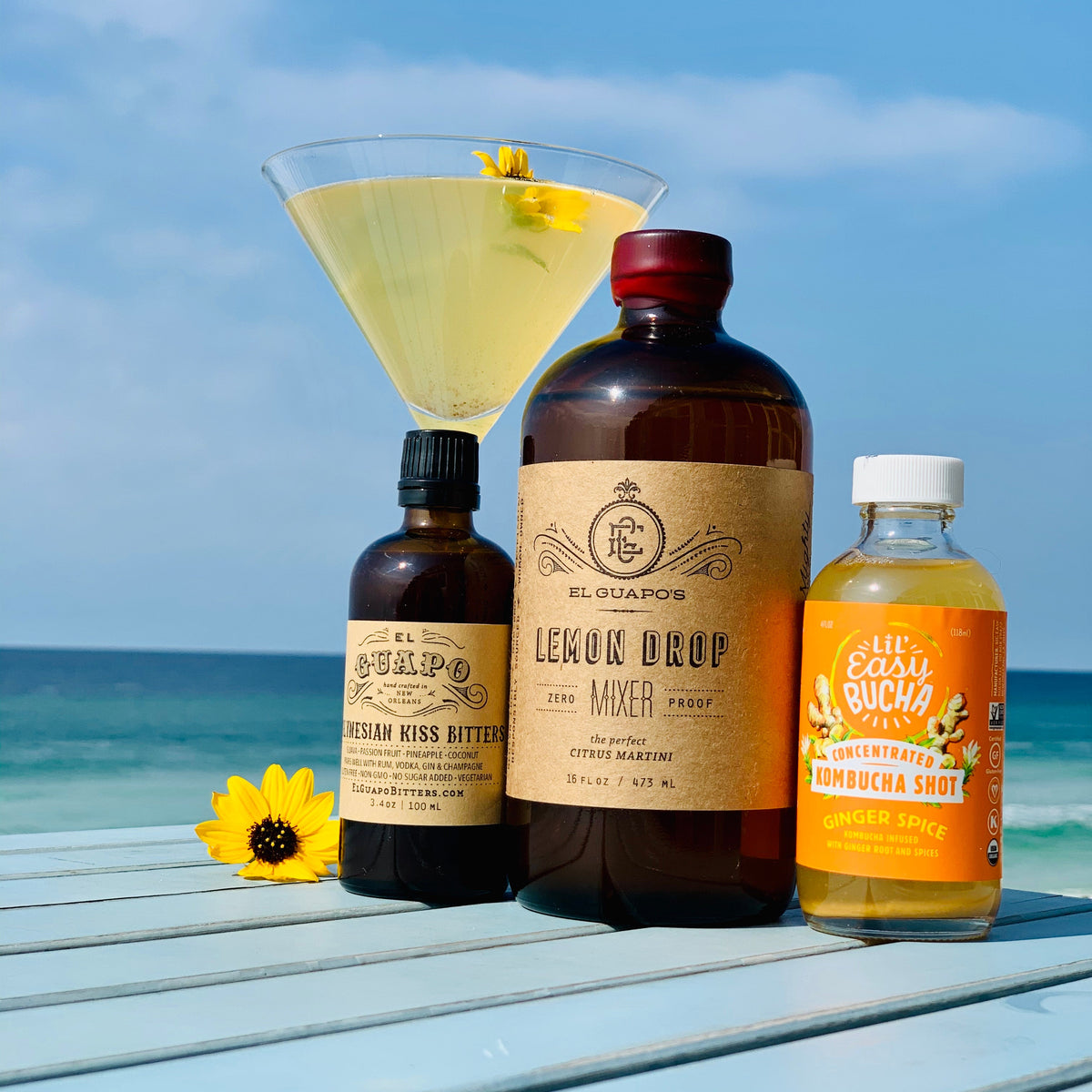 Ginger Delight: El Guapo Lemon Drop Mixer Mocktail Magic